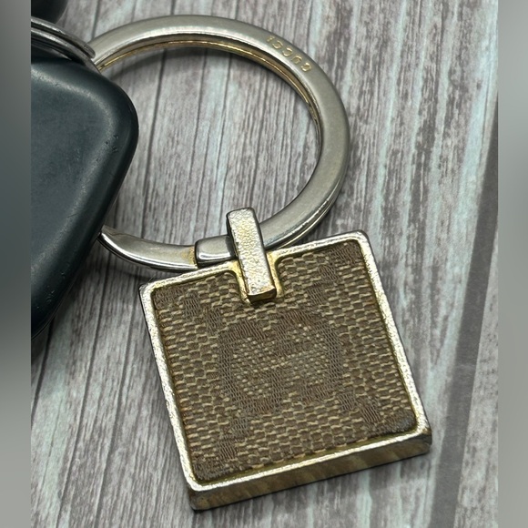 Gucci | Accessories | Gucci Gg Monogram Logo Square Keychain Bag Charm ...